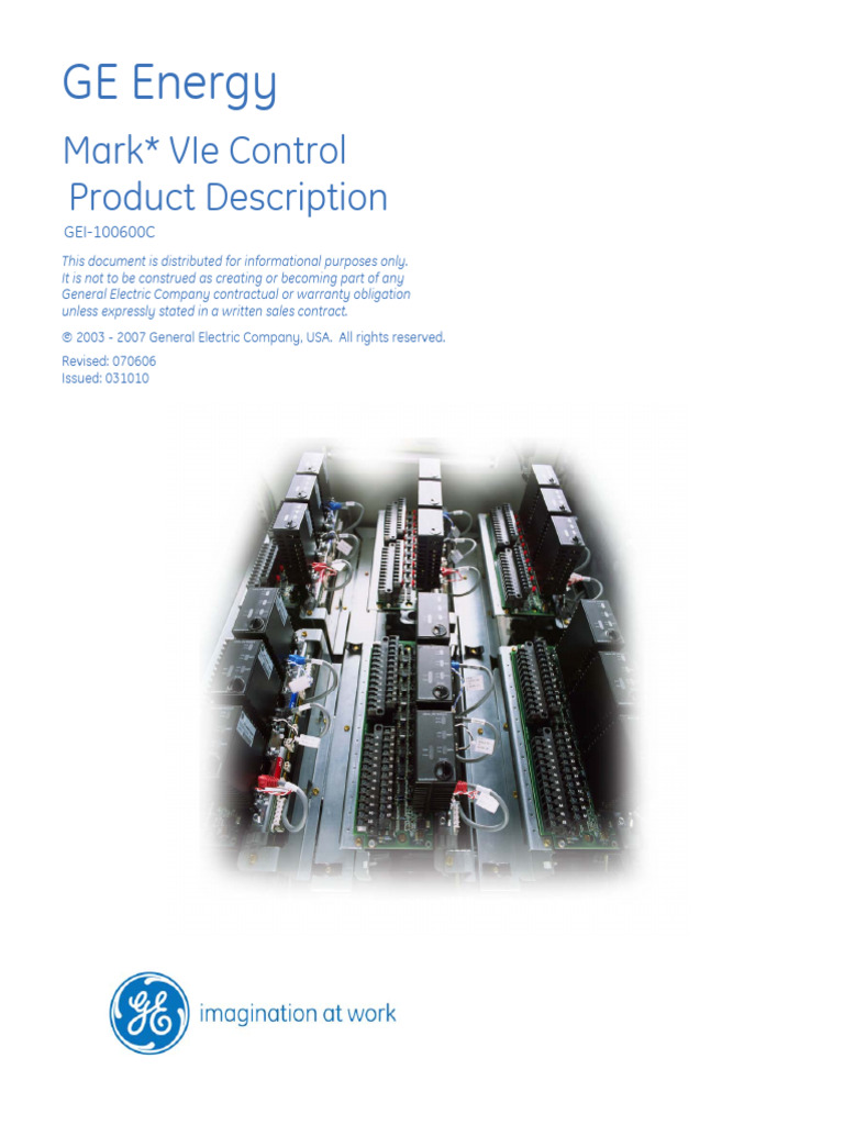 GE Mark VIe Control Product Description | PDF | Computer Network | Relay