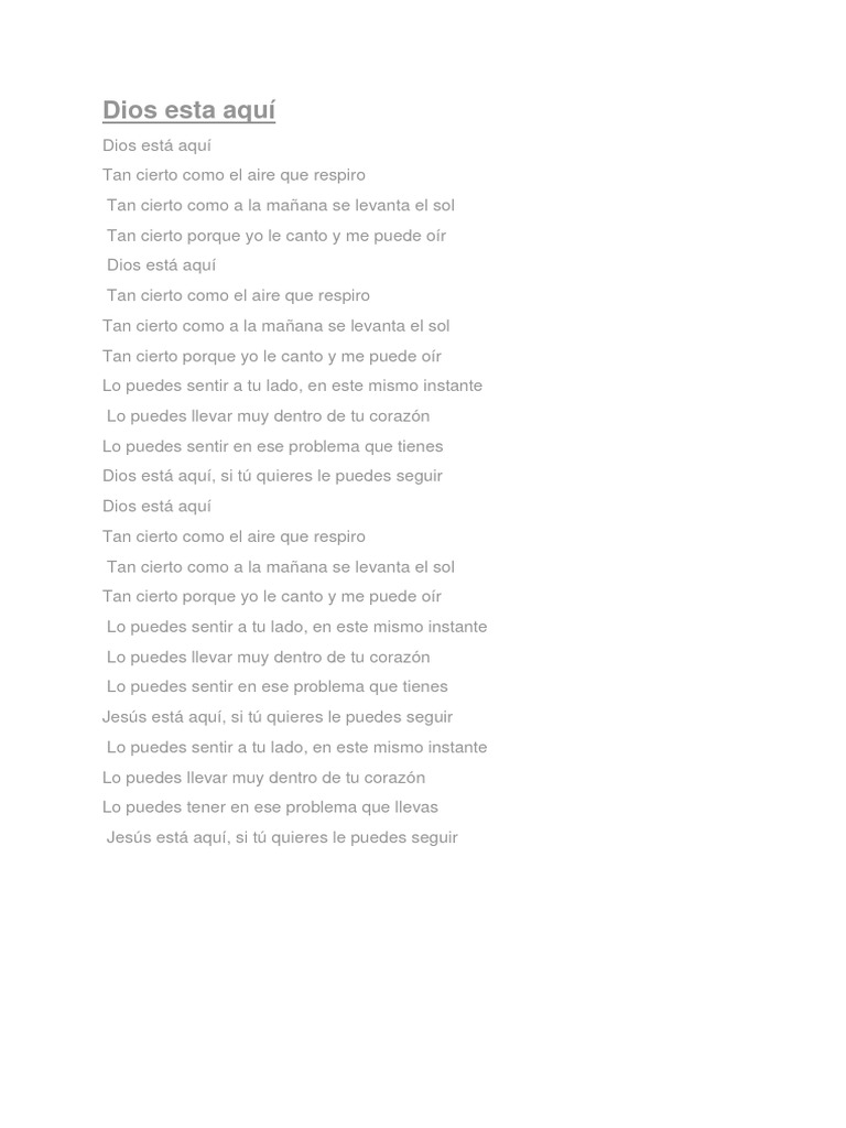 Dios Está Aquí | PDF