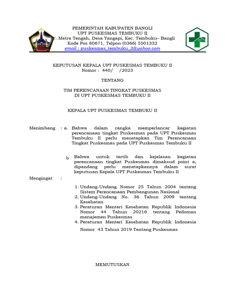 Sk Tim Perencanaann Ptp Pdf