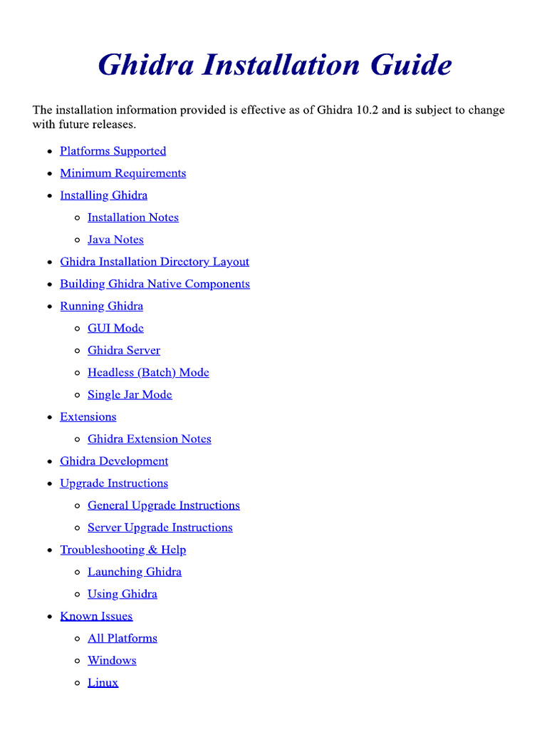 Ghidra Installation Guide | PDF