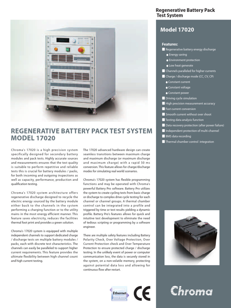 Regenerative Battery Pack Test System Model 17020 Data Sheet | PDF ...
