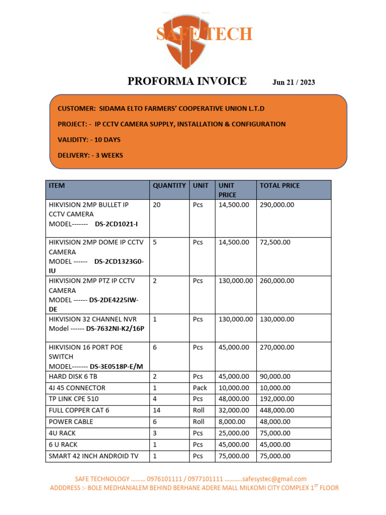 Boq of CCTV | PDF | Computer Science | Electronics