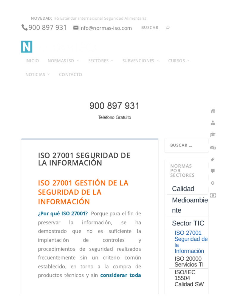 ISO 27001 - Seguridad de La Información - Norma ISO IEC 27001 - 27002 ... ISO 27001 - Seguridad de La Información - Norma ISO IEC 27001 - 27002 ...
