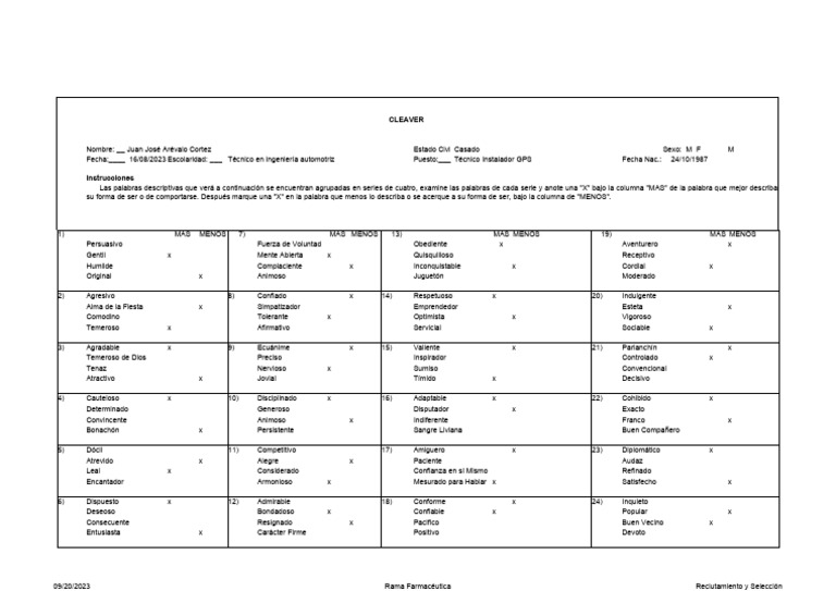 Prueba Cleaver | PDF