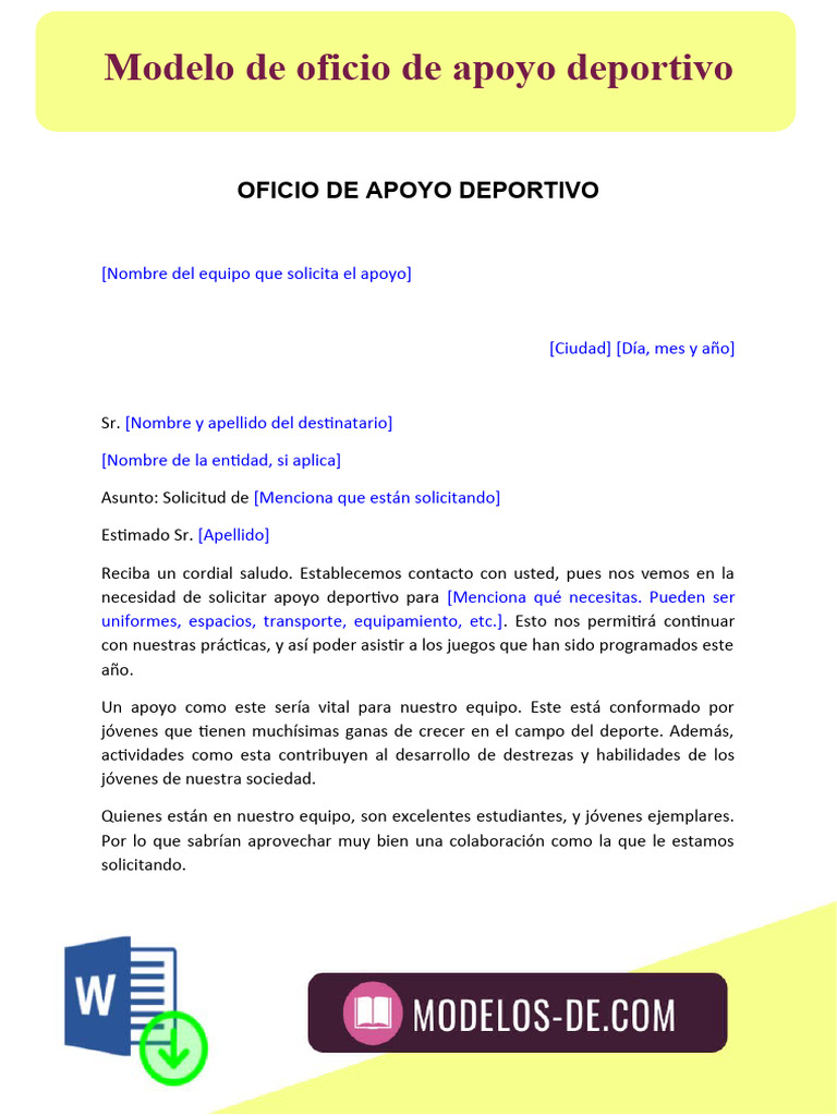 Oficio de Apoyo Deportivo | PDF