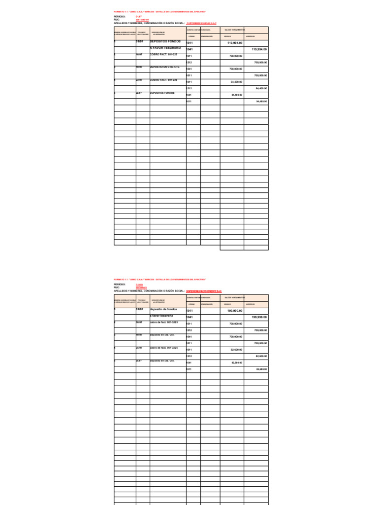 Formato1.1 Excel Antiguo Caja Efectivo2023 | PDF