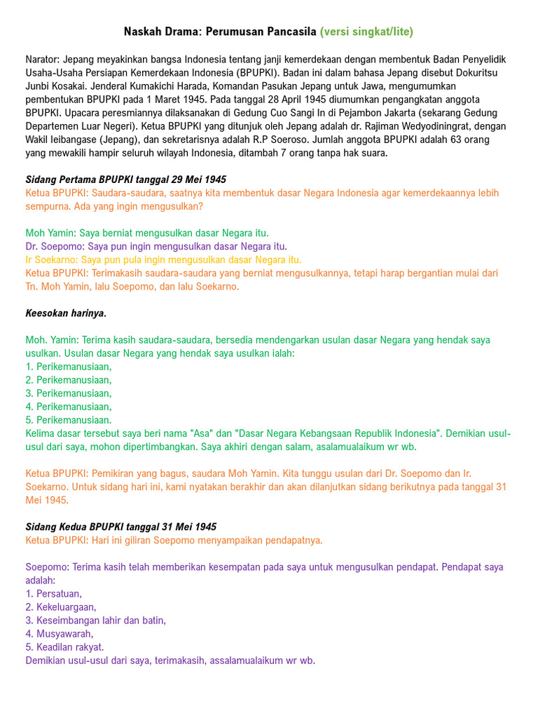 Contoh Naskah Drama PPKN | PDF