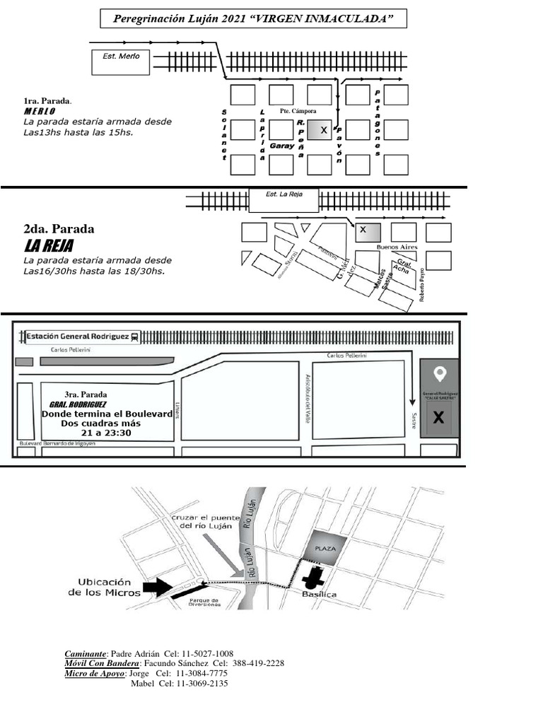 Mapa peregrinación Luján 21 | PDF