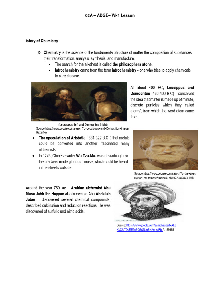 History and Branches of Chemistry | PDF | Chemistry | Atoms