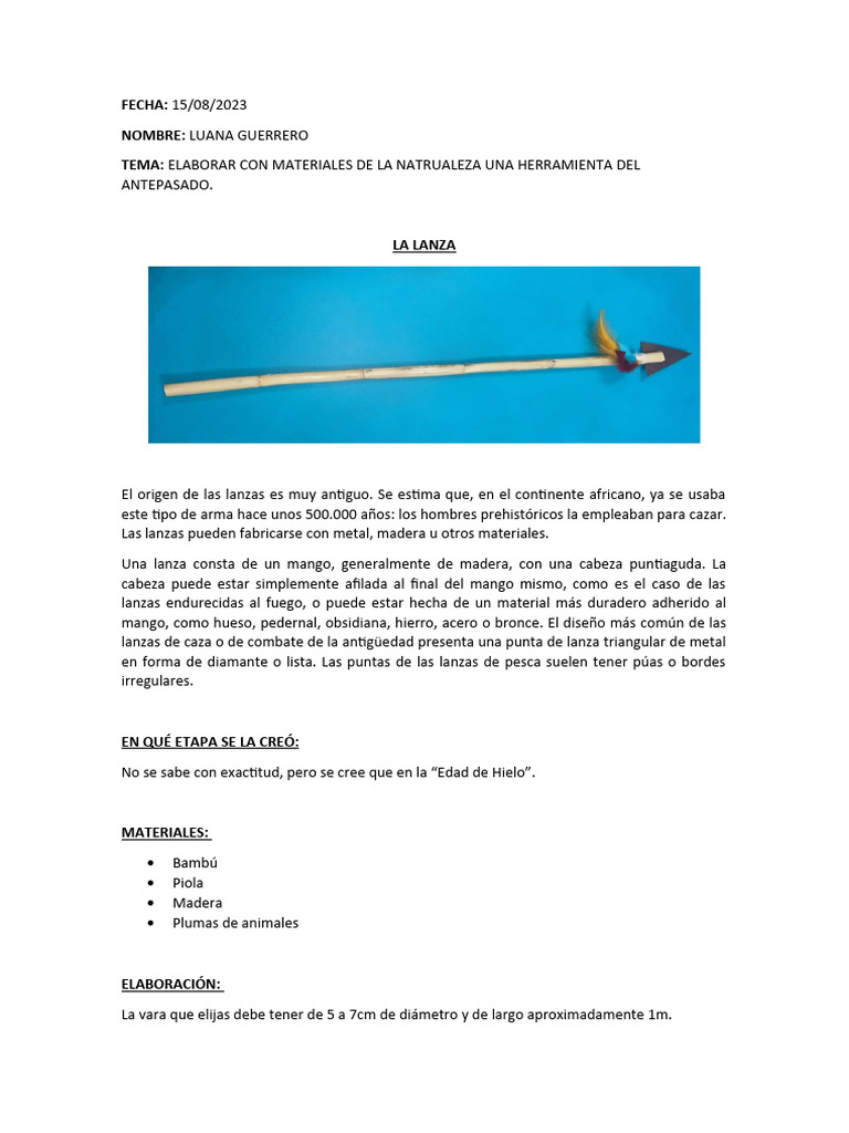 La Lanza | PDF | Cuchillo | Madera