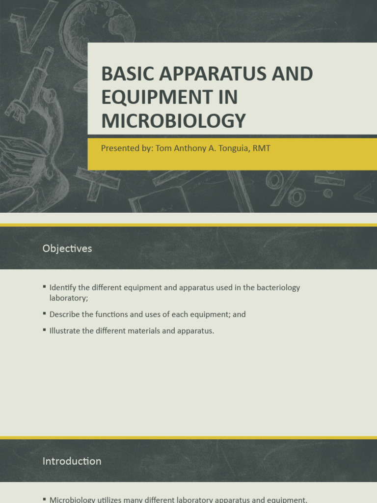 Microbiology Laboratory Equipment Overview | PDF | Sterilization ...