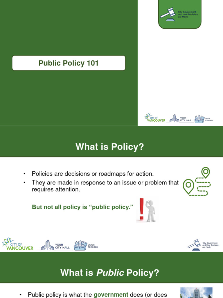 Public Policy 101 Presentation | PDF | By Law | Public Sphere