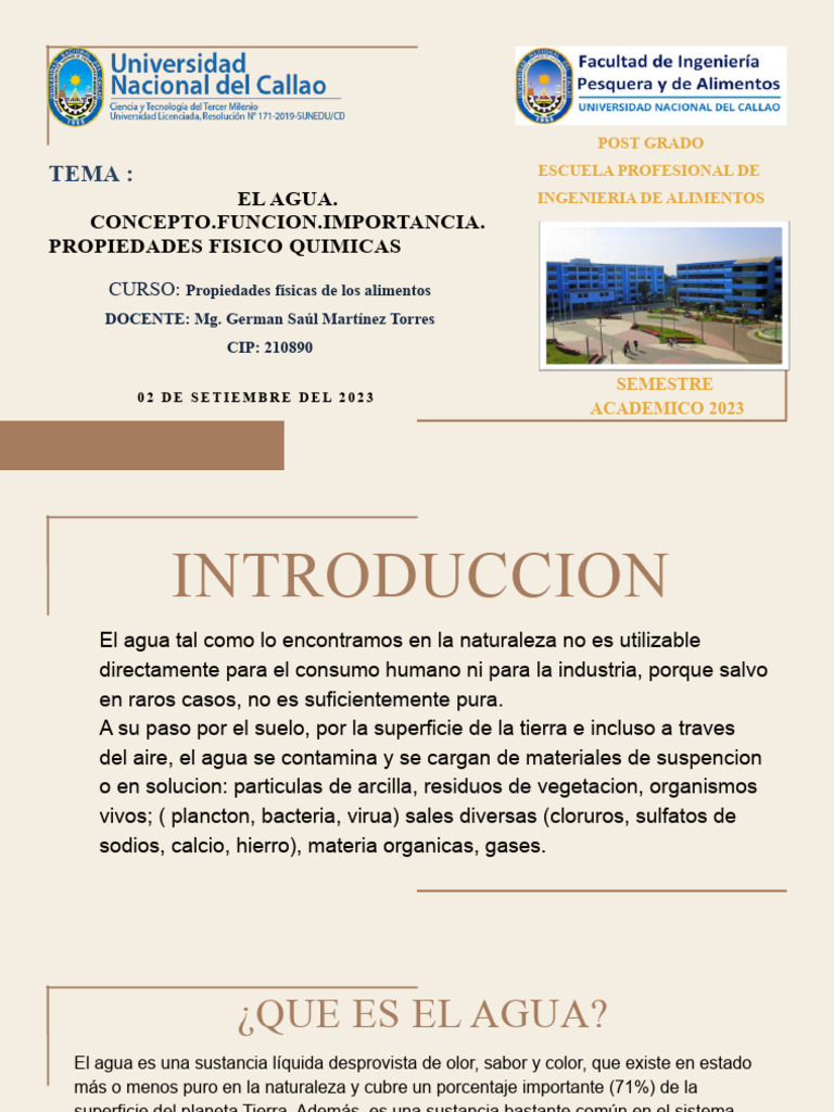 2.introduccion Al Agua - Post Grado | PDF | Agua | Solubilidad