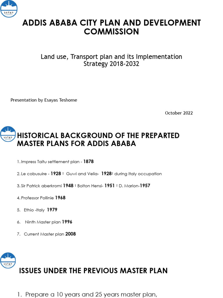 Addis Ababa City Master Plan (2017-32) 221019 | PDF | Mixed Use ...