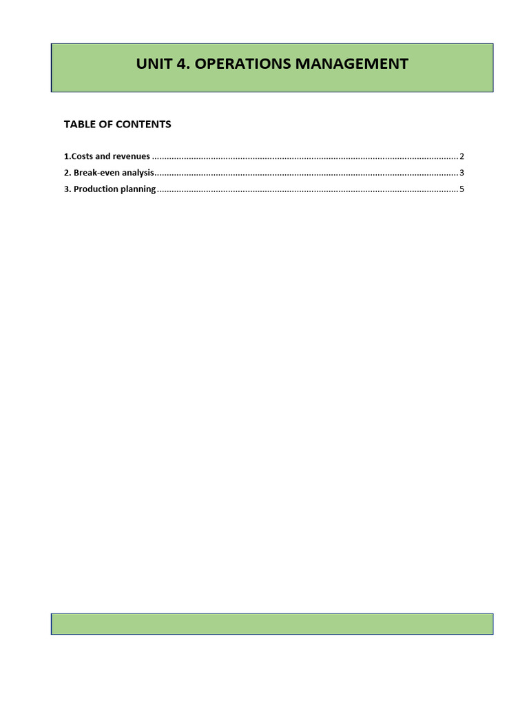 UNIT 4. Operations Management | PDF | Financial Accounting | Private Sector