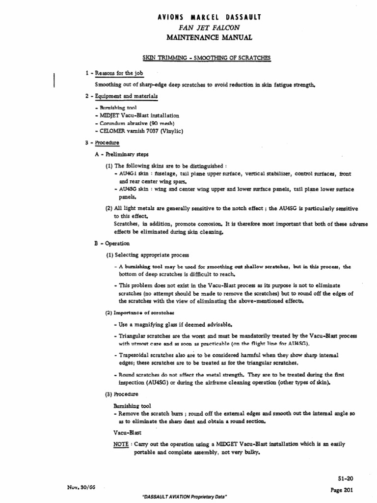 Avions Marcel Dassault: Fan Jet Falcon Maintenance Manual | PDF