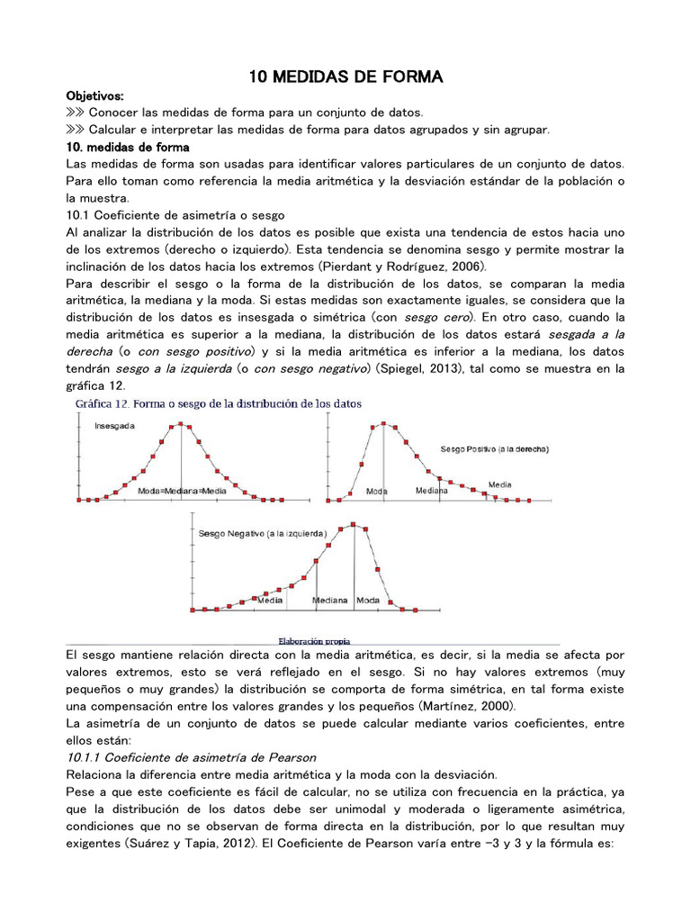 Medidas de Forma: Asimetría y Curtosis | PDF | Oblicuidad | Media