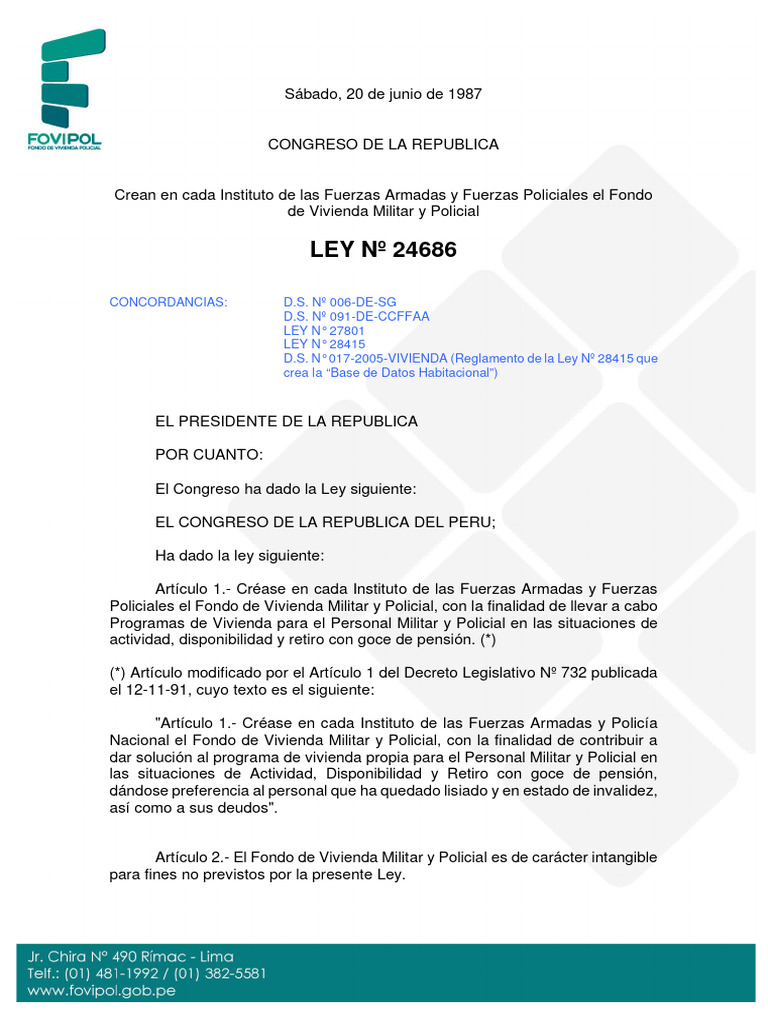 Ley 24686 | PDF | Policía | Ministerio (Departamento de Gobierno)