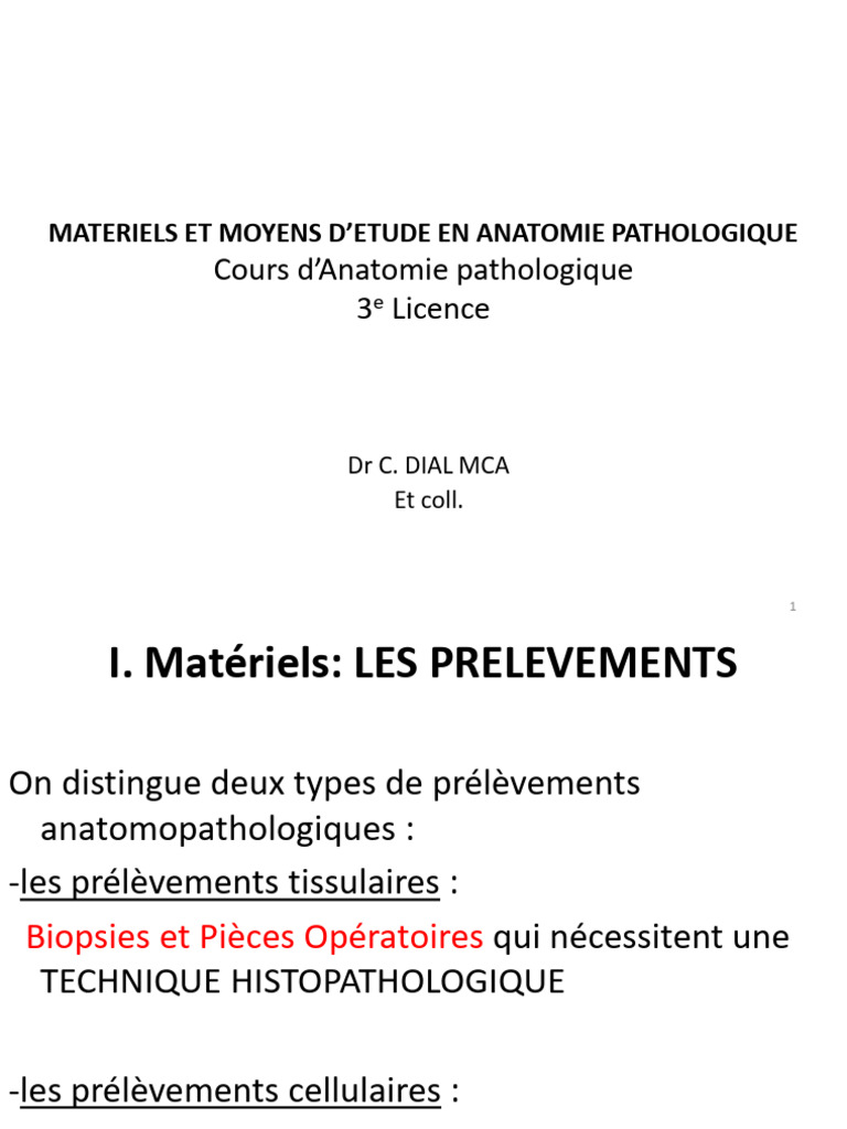 Materiels Et Moyens D'etude en Anapath | PDF
