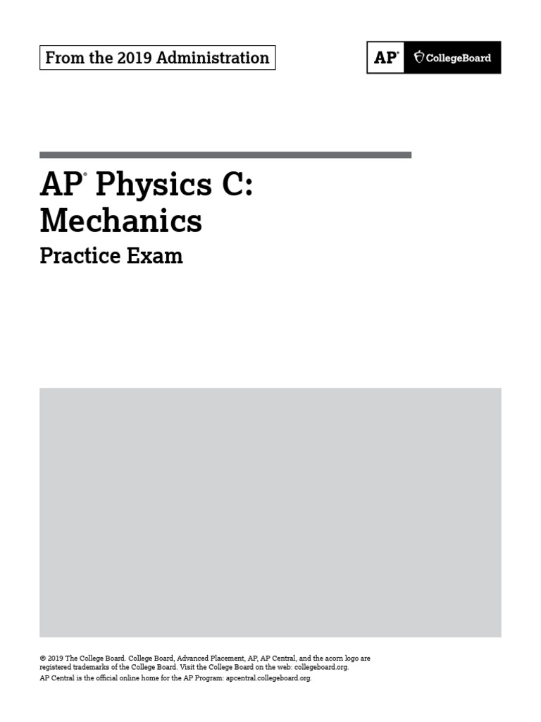 2019 Appc Mech | PDF | Advanced Placement | Multiple Choice
