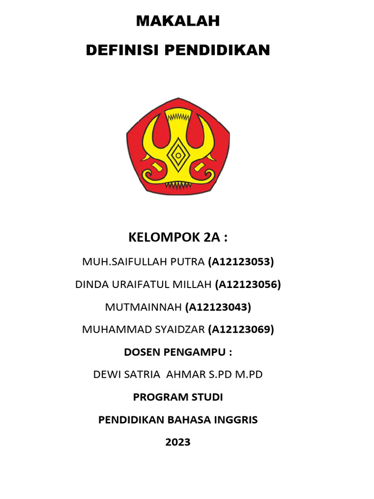 Definisi dan Unsur Pendidikan | PDF