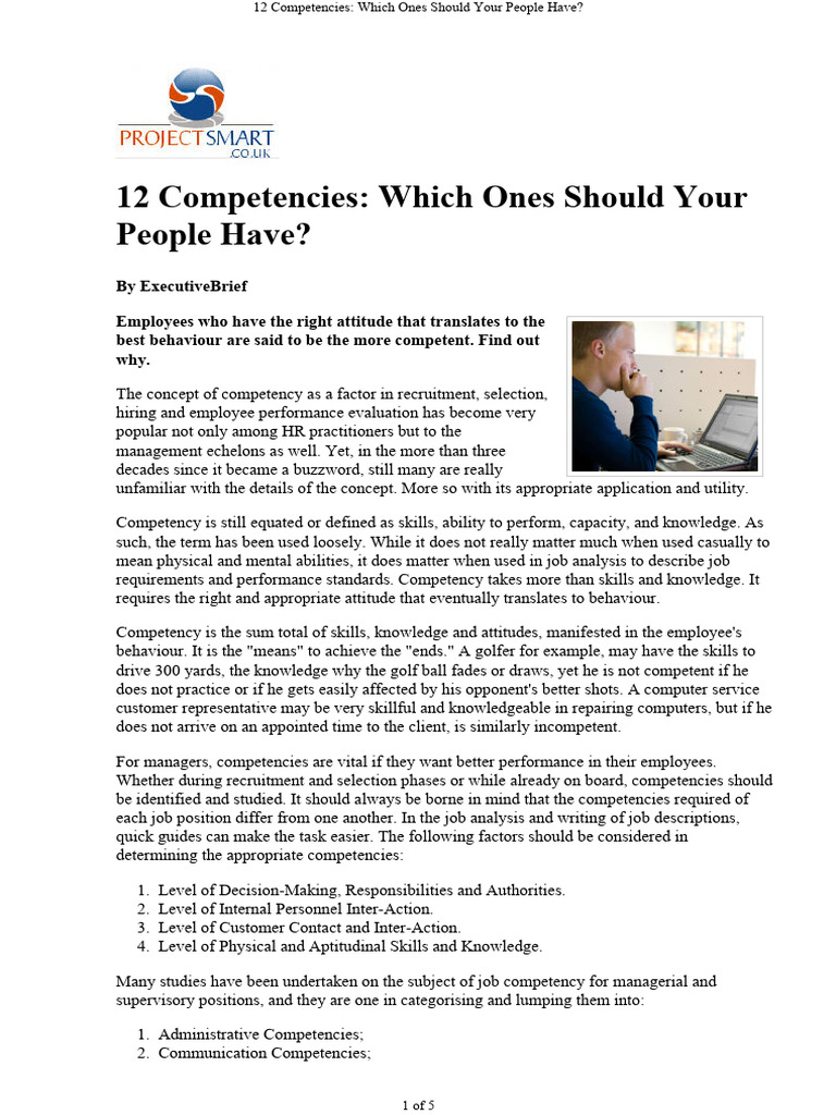 12 Competencies Which Ones Should Your People Have | PDF