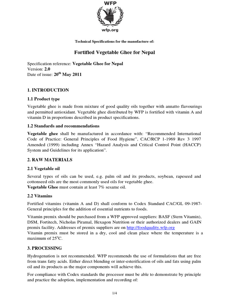 Vegetable Ghee | PDF | Vegetable Oil | Vegetables