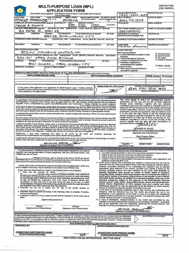 PagIbig Loan Application | PDF