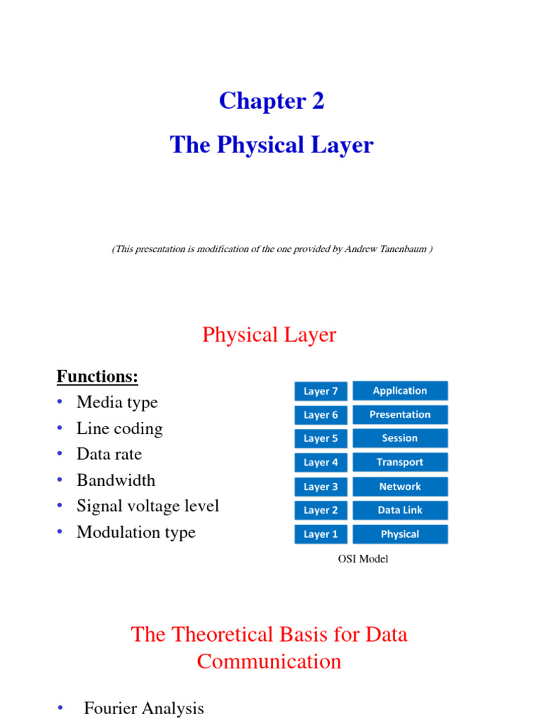 Chapter (2) (The Physical Layer) | PDF | Digital Subscriber Line | Signal To Noise Ratio