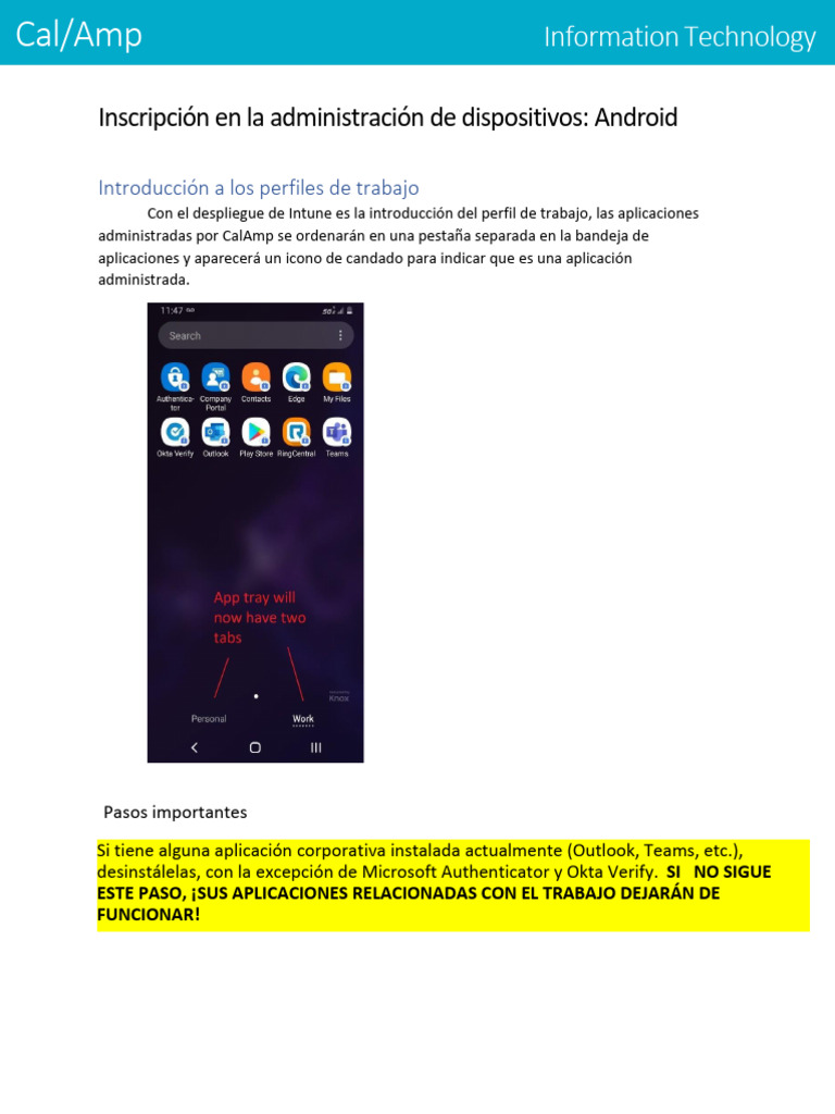 InTune Device Enrollment - Android ESP | PDF | Google Play | Microsoft Office