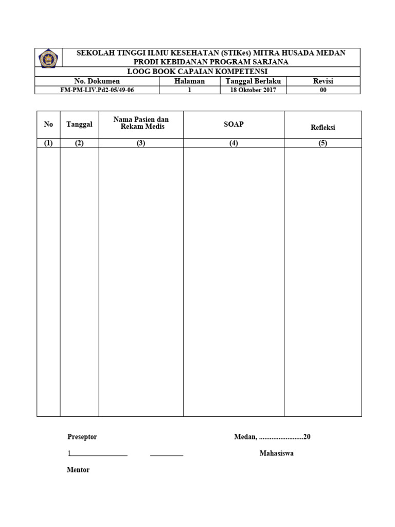 Form Logbook Baru | PDF | Sains & Matematika