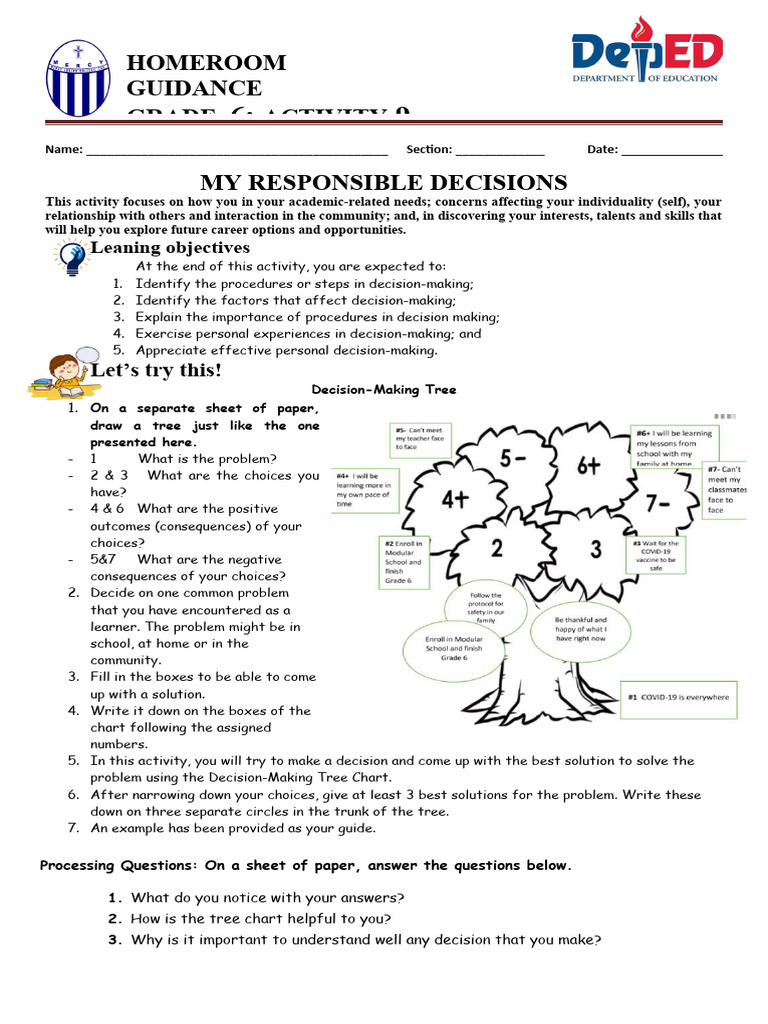 Grade 6: Responsible Decision-Making | PDF