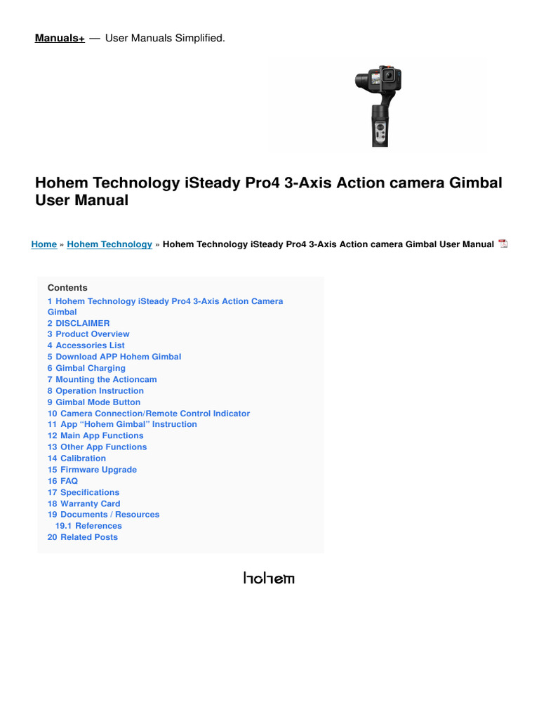 Isteady Pro4 3 Axis Action Camera Gimbal Manual | PDF | Electromagnetic Interference | Radio
