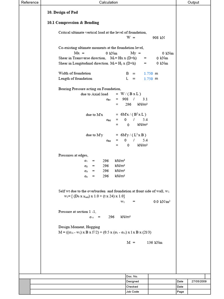 Pad Foundation Design | PDF | Physical Sciences | Materials