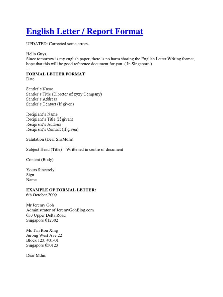 English Letter | PDF