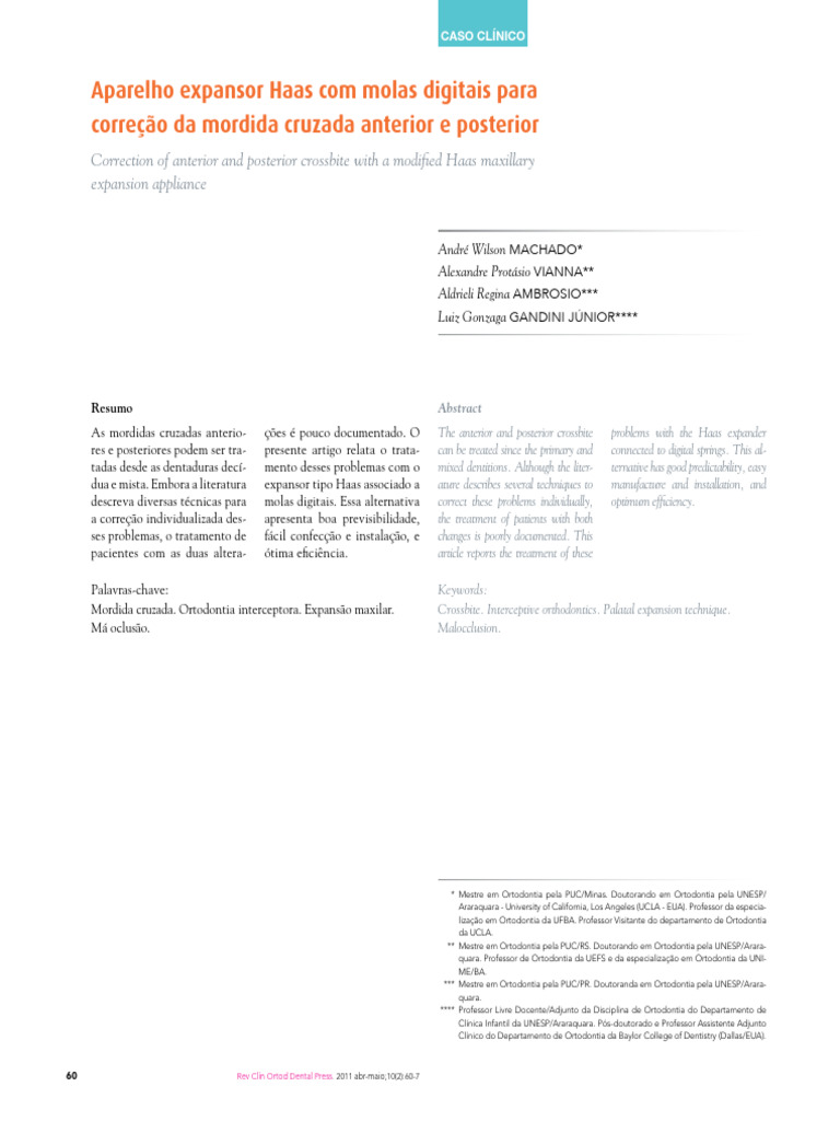 Aparelho Expansor Haas Com Molas Digitais para Correção Da Mordida ...