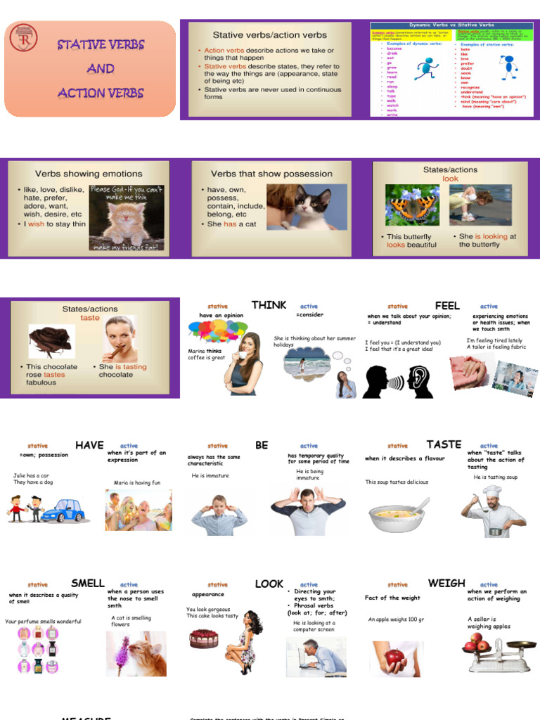 Stative Verbs And Action Verbs Adm 6k Pdf Language Mechanics