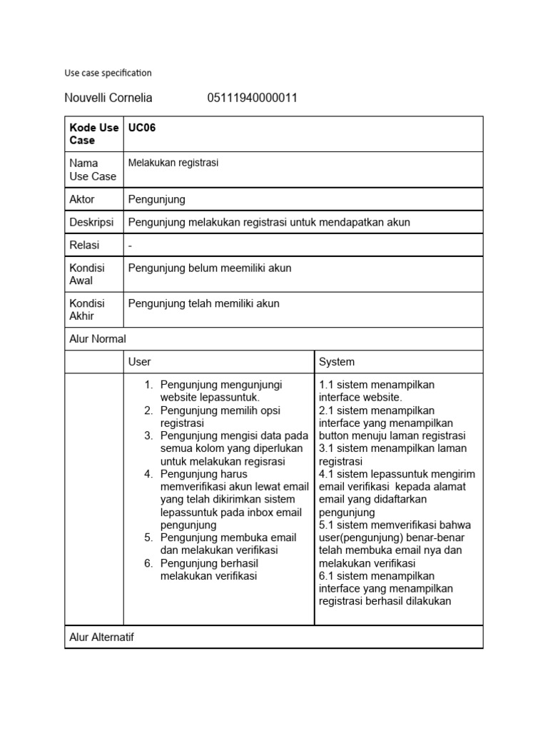 Use Case Specification | PDF
