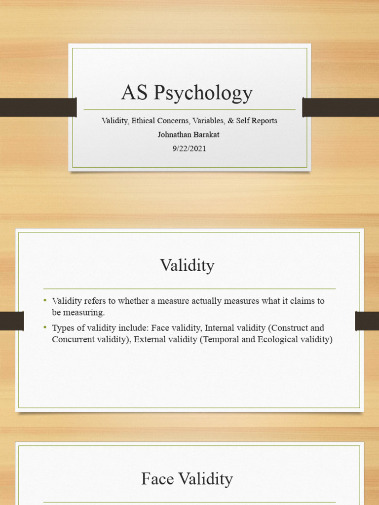 Validity and Ethics in Psychology Research | PDF | Validity (Statistics ...