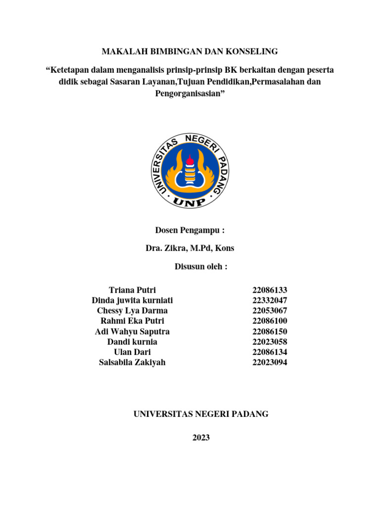 Makalah Bimbingan Dan Konseling | PDF