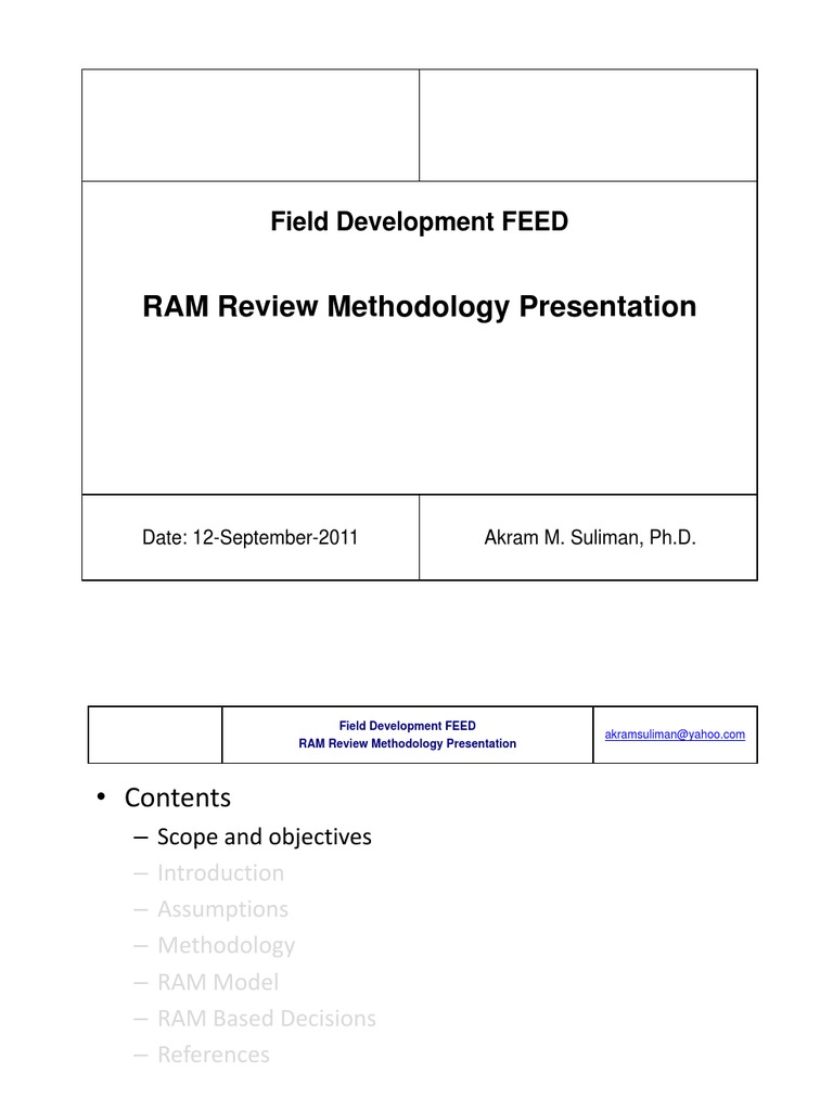 RAM Methodology Review Presentation | PDF | Reliability Engineering ...