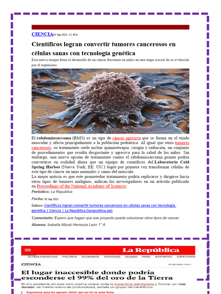 CIENCIA02 Sep 2023 Noticias Cientificas | PDF | Cáncer | Diamante