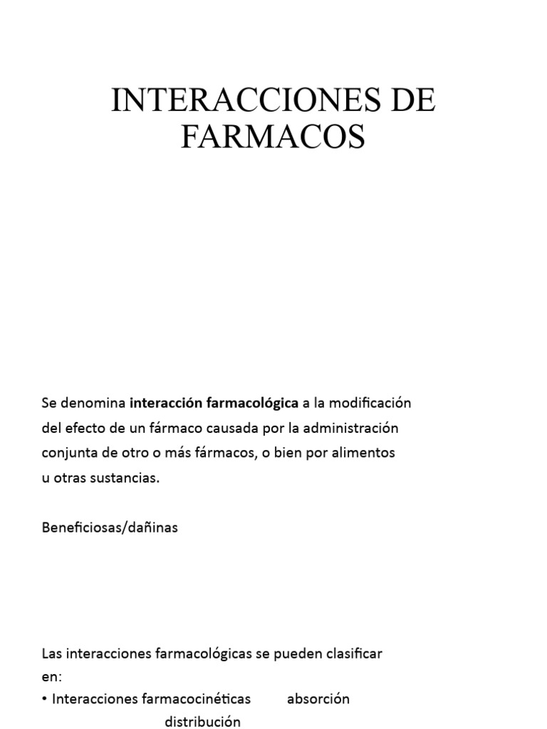 Interacciones de Farmacos | PDF