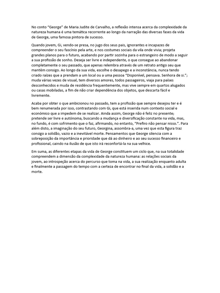 A Complexidade da Natureza Humana em George | PDF | Ciências Sociais