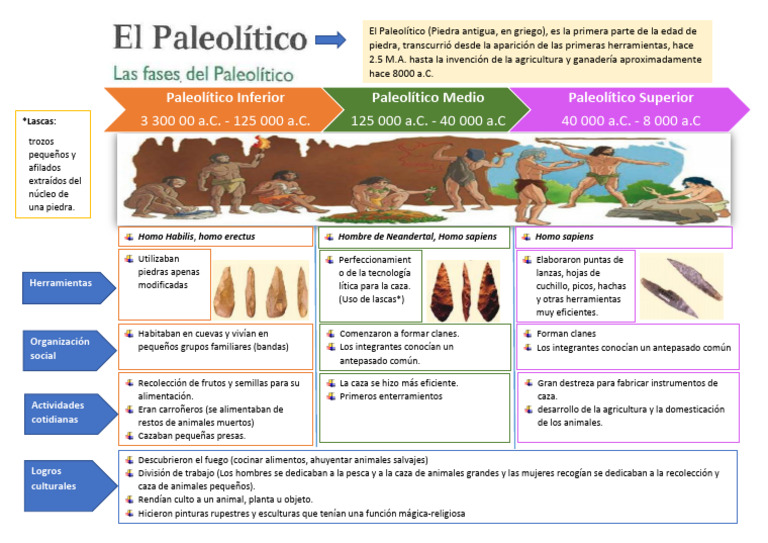 Actividades y herramientas del Paleolítico | PDF | Ciencias sociales