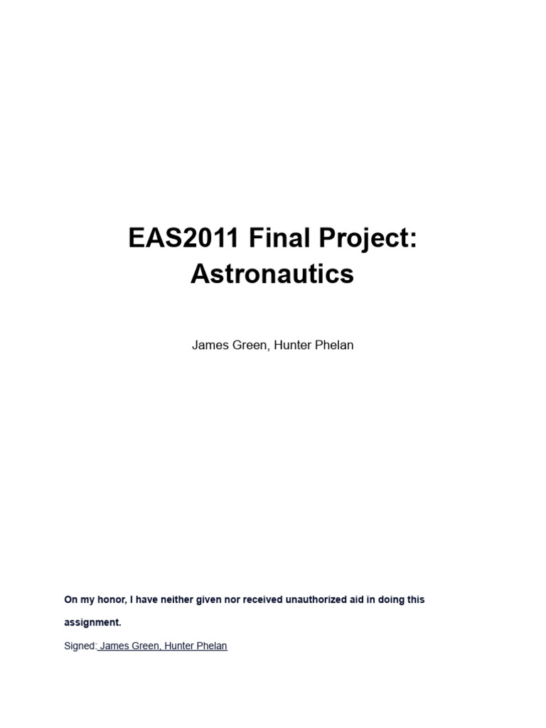 Intro To Aerospace Project - Astronautics | PDF | Spacecraft | Astronautics