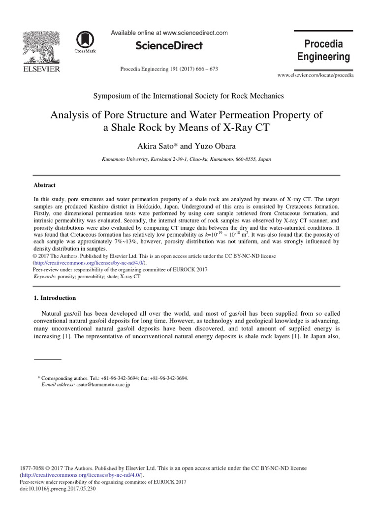 Analysis Of Pore Structure And Water Permeation Property O 2017