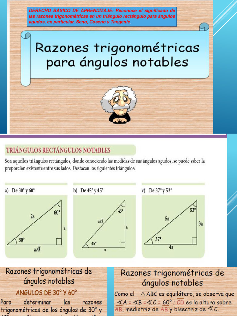 f3146b63c2 Razones Trigonometricas de Angulos Notables | PDF