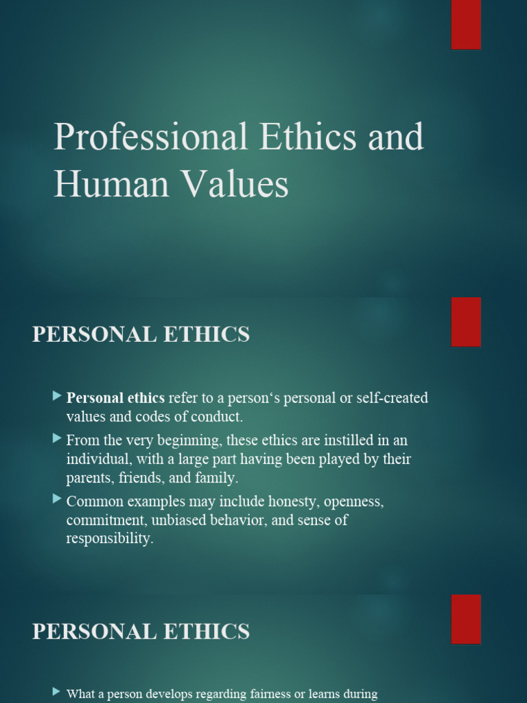 Personal and Professional Ethics | PDF | Professional Ethics | Integrity