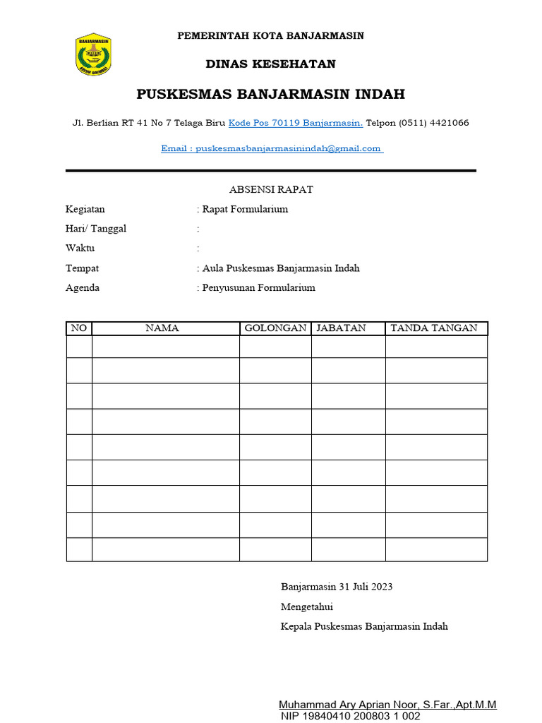 Absensi Formularium | PDF